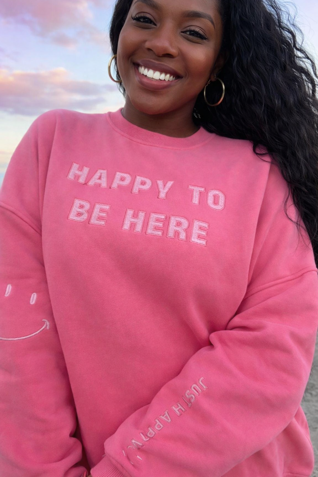 I Am Just Happy To Be Here Embroider Sweatshirt – My Store